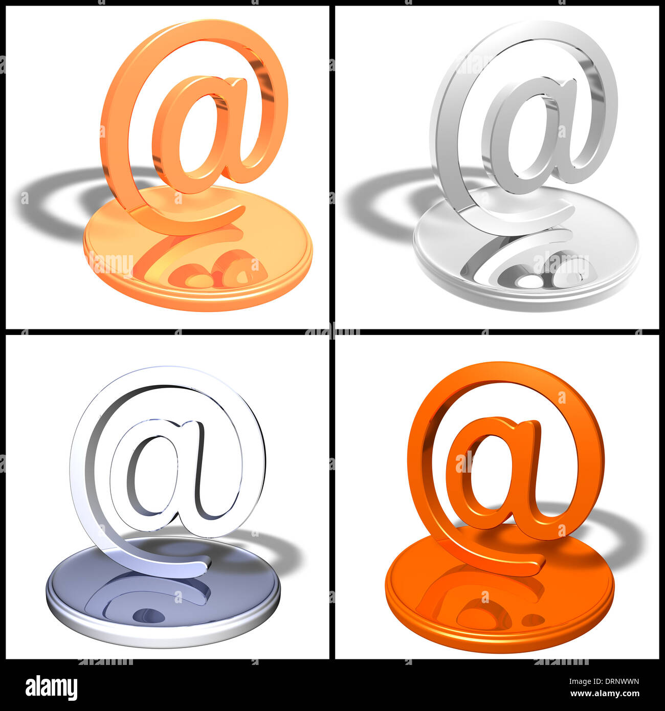 Collection. Logo with a symbol "@" isolated on a white background Stock ...