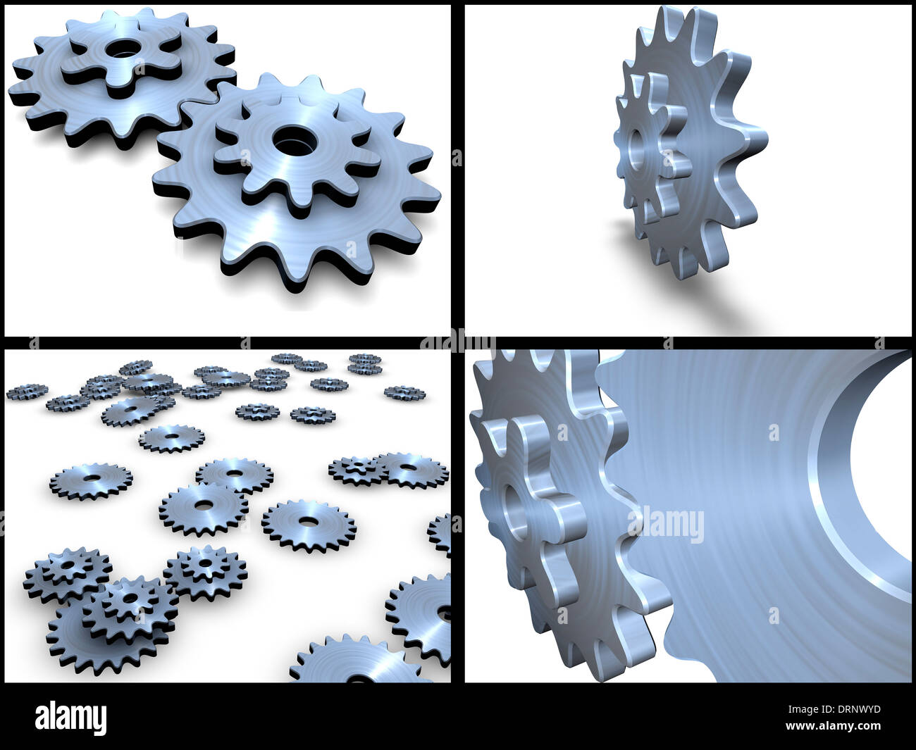 Collection. Metal gears isolated on white background Stock Photo - Alamy