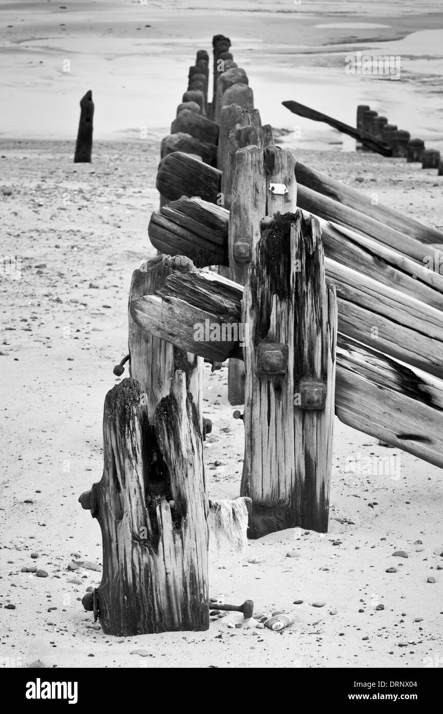 Sea groins on beach at Spurn point Stock Photo - Alamy