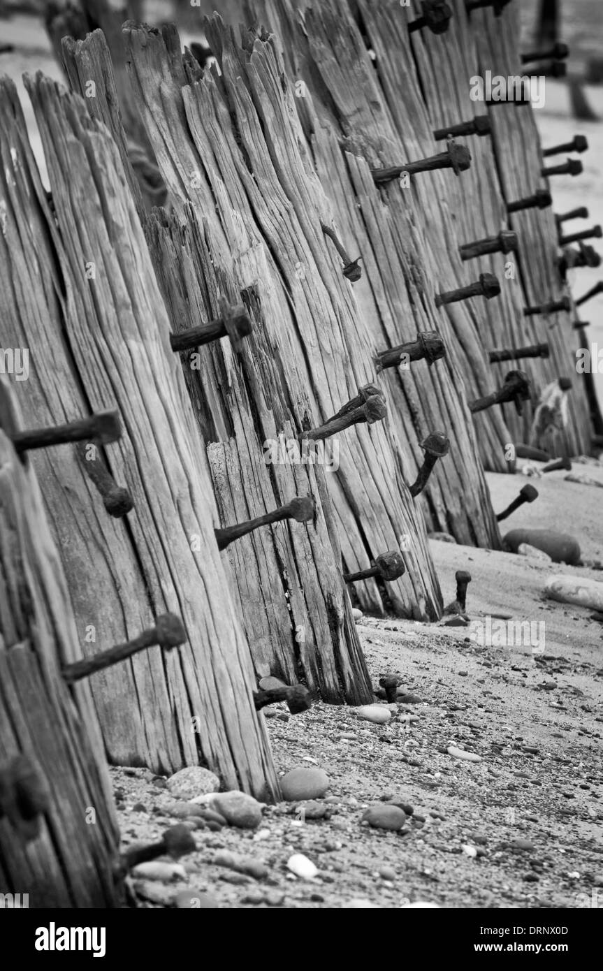 Sea groins on beach at Spurn point Stock Photo - Alamy
