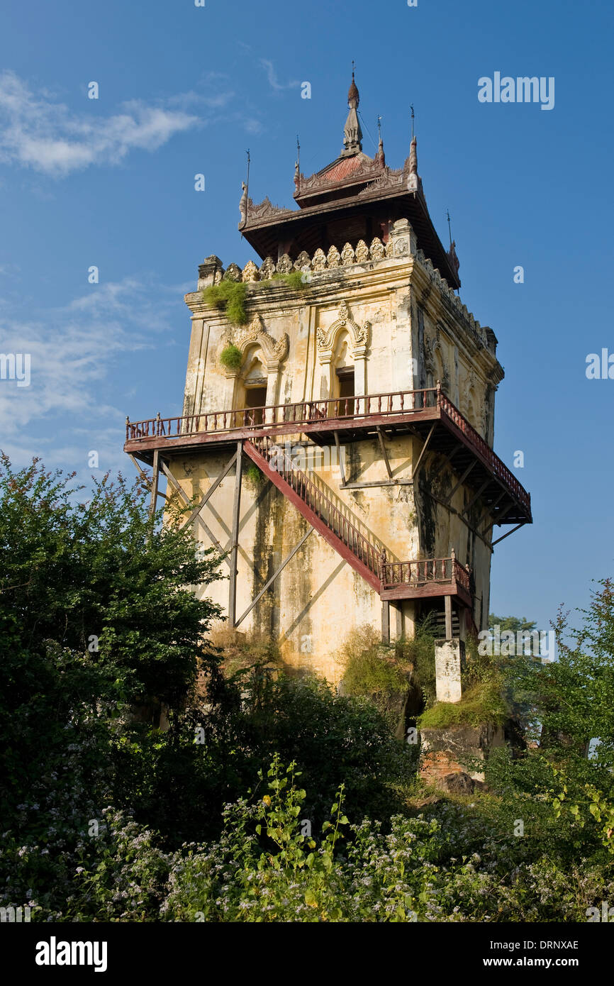 Myanmar, Mandalay, Inwa, Watch tower Stock Photo - Alamy