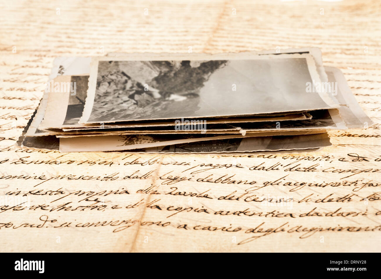 old letter with old photos Stock Photo - Alamy
