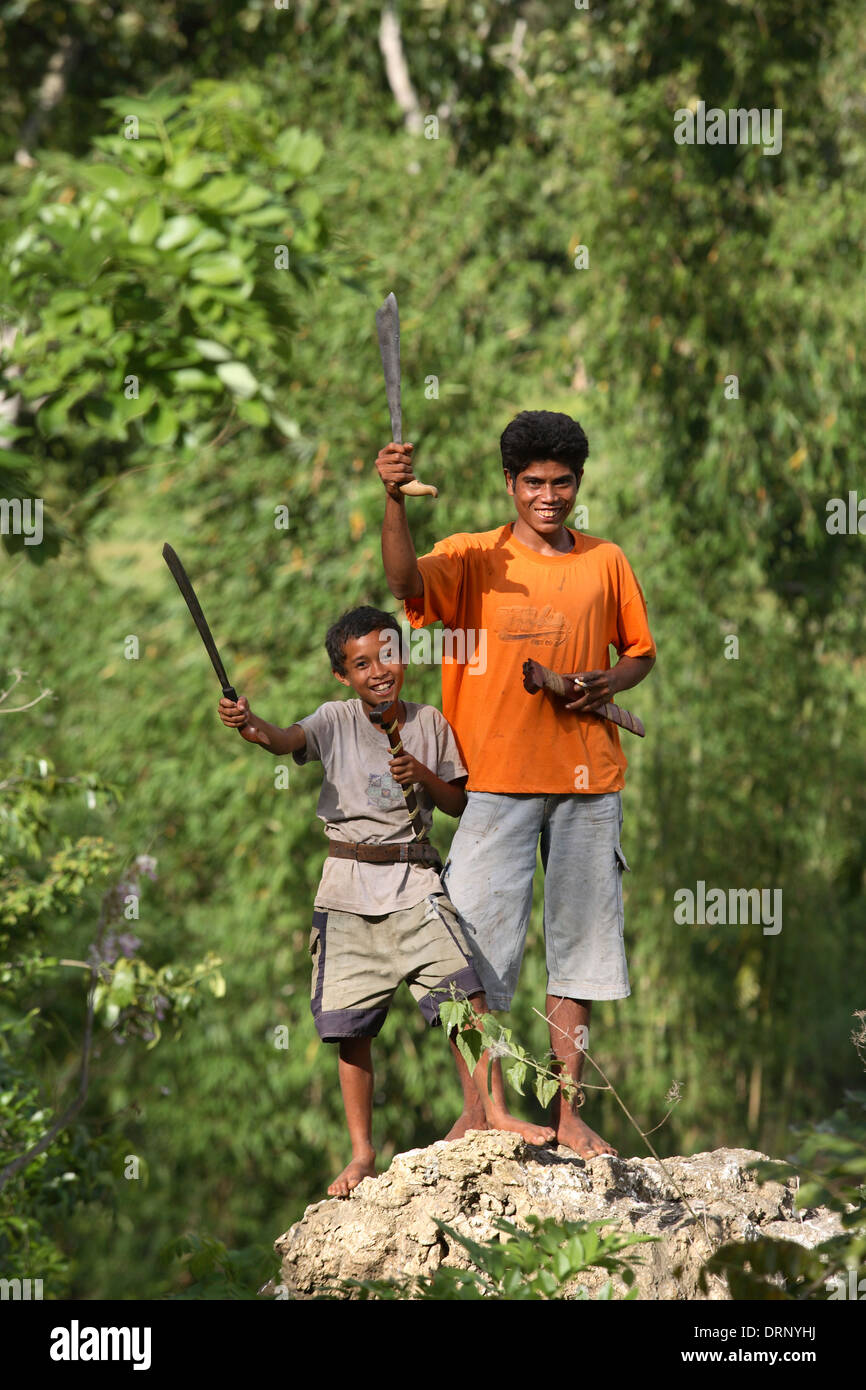 Sword / Machete - People of Sumba - Indonesia - Nov 2005 Stock Photo ...