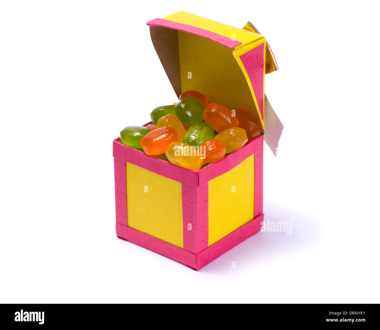 Handmade paper box with candy isolated on white background Stock Photo ...