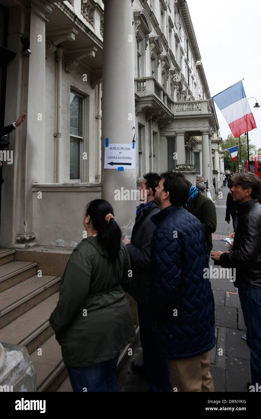 French citizens vote at the Lycee Francais Charles de Gaulle in Londo ...
