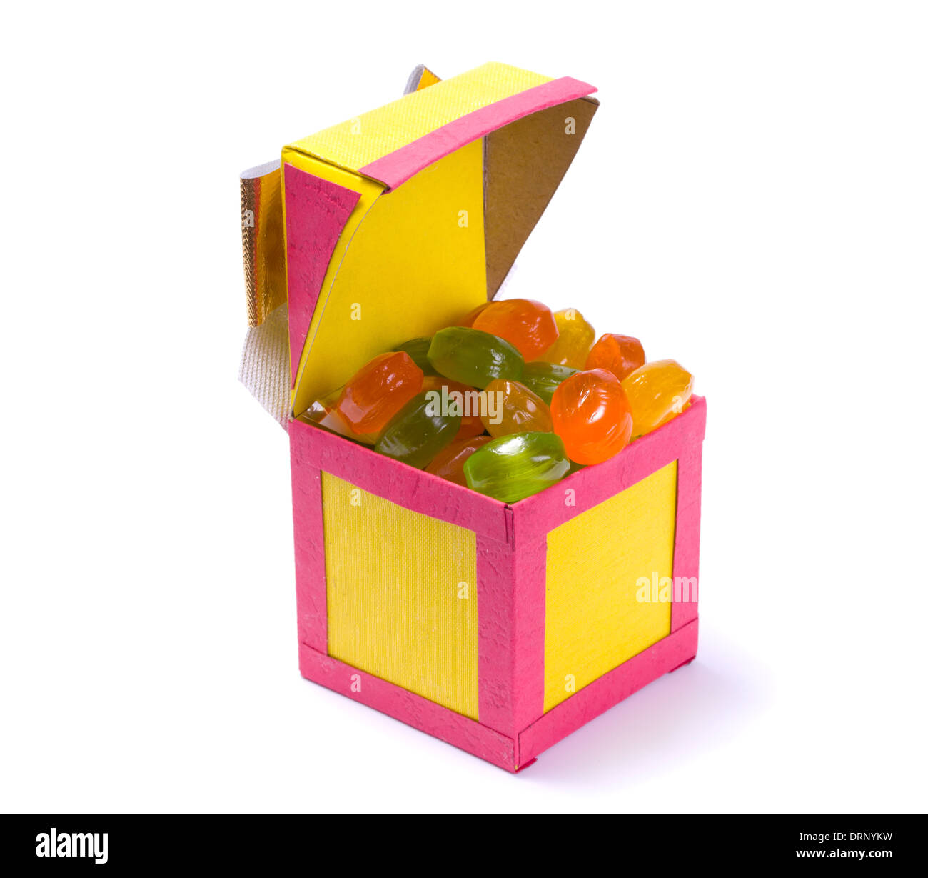 Handmade paper box with candy isolated on white background Stock Photo ...