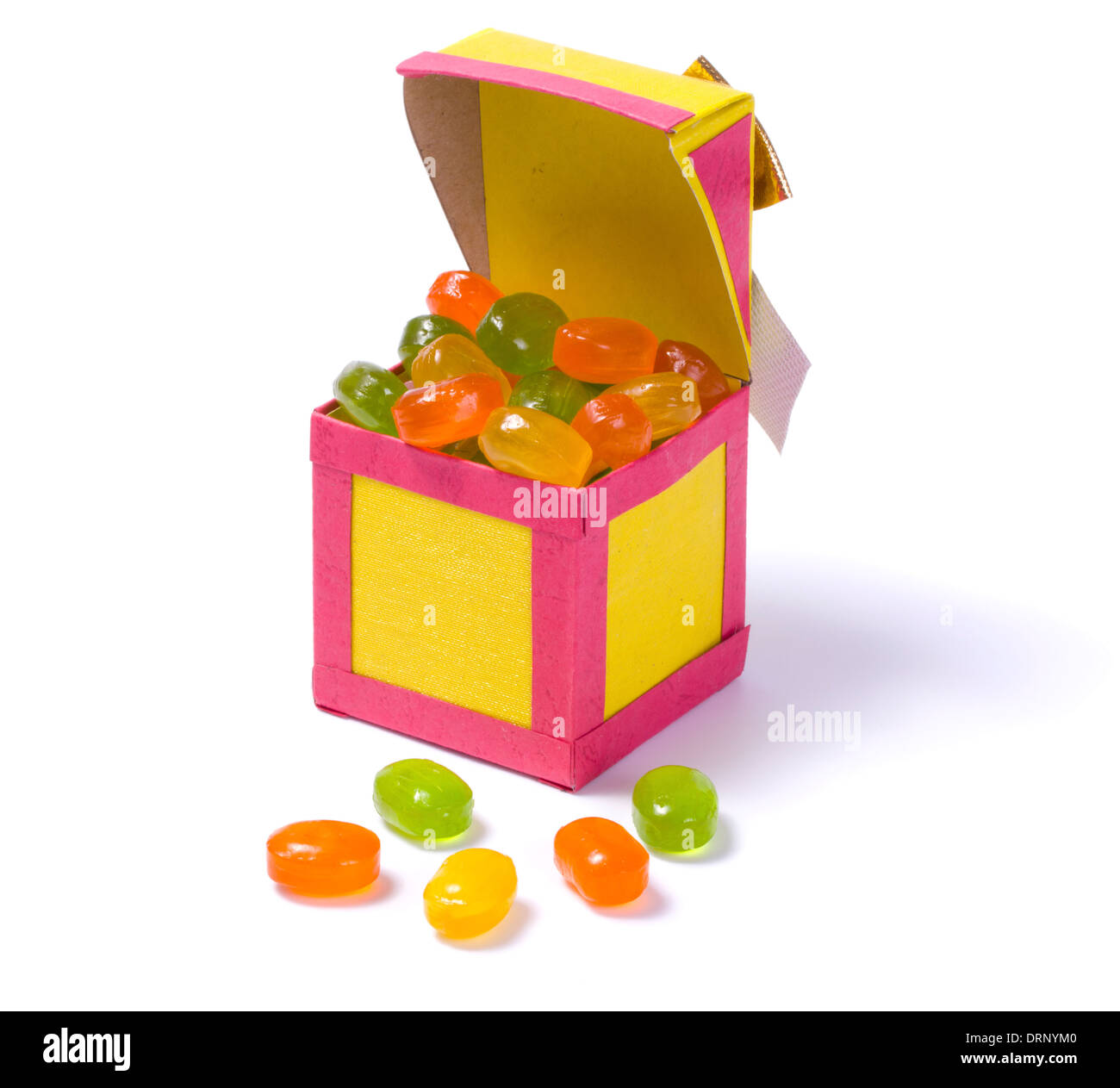 Handmade paper box with candy isolated on white background Stock Photo ...