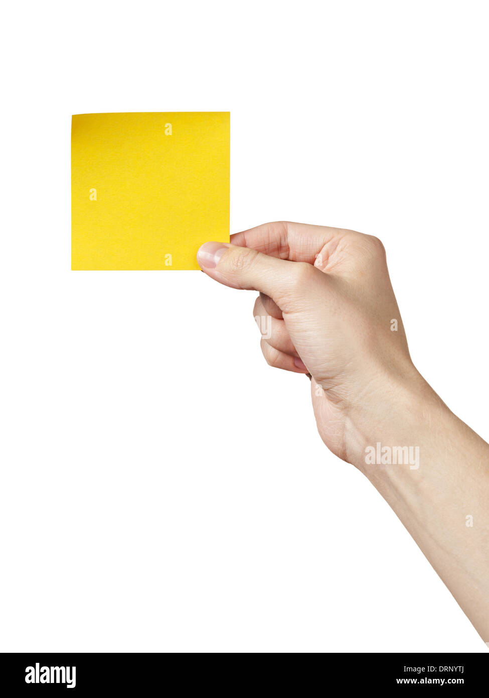 adult man hand holding sticky note, isolated on white Stock Photo - Alamy