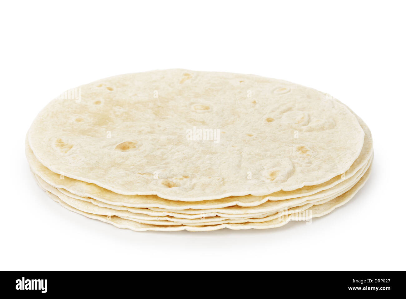 wheat round tortillas, isolated on white background Stock Photo - Alamy