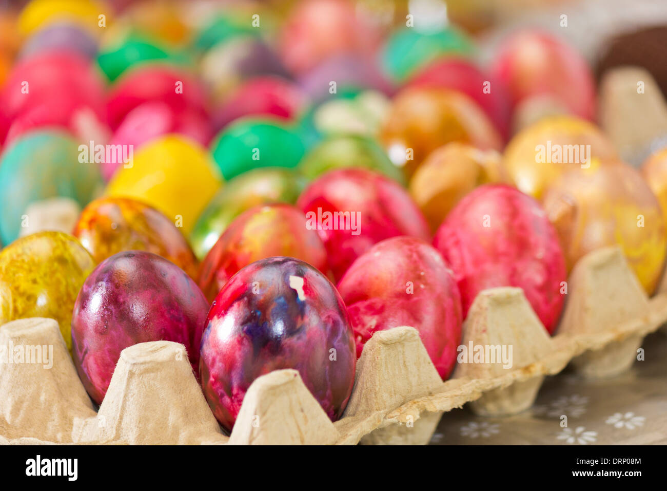 Easter eggs in various colors Stock Photo - Alamy