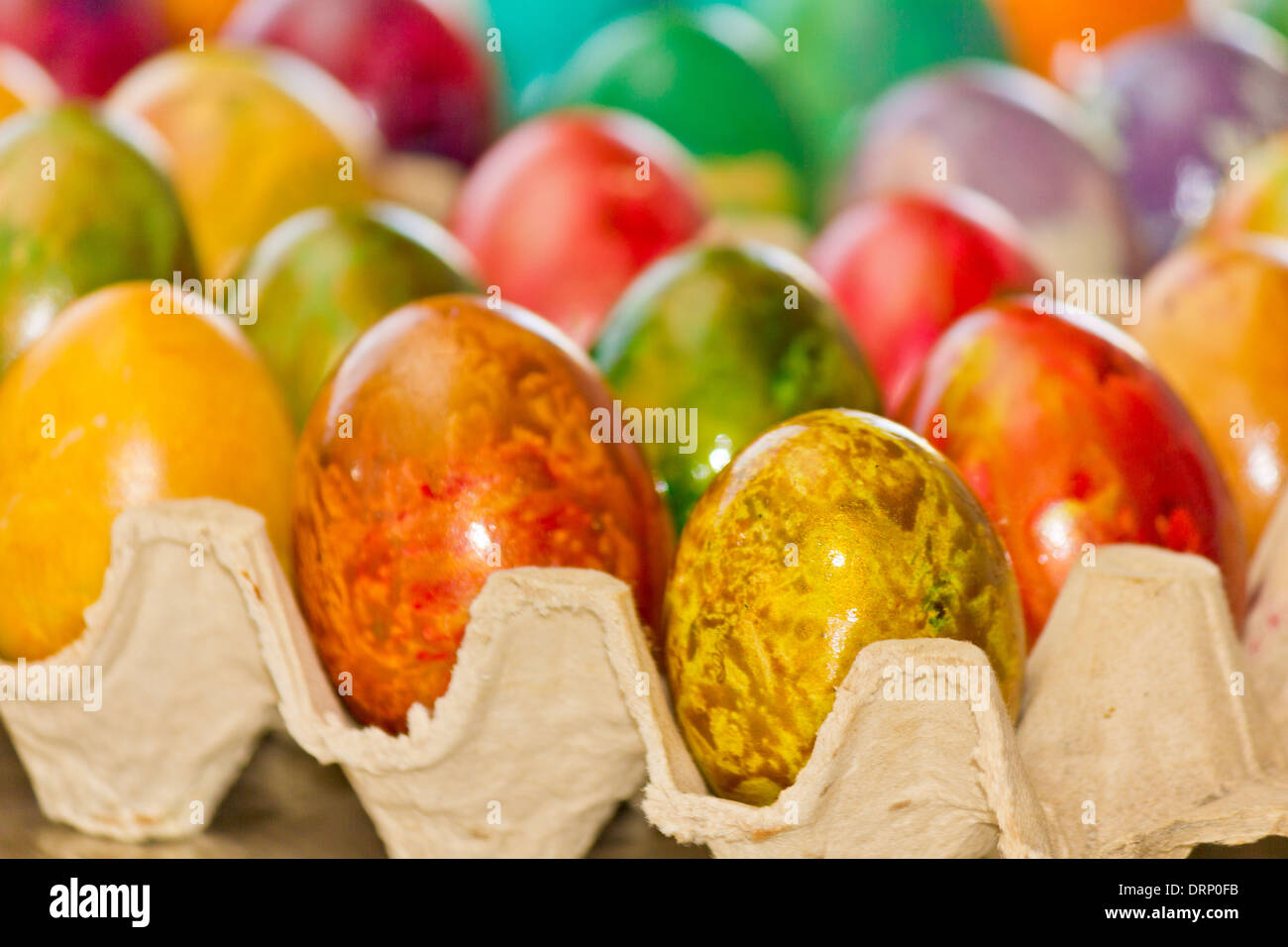 Easter eggs in various colors Stock Photo - Alamy