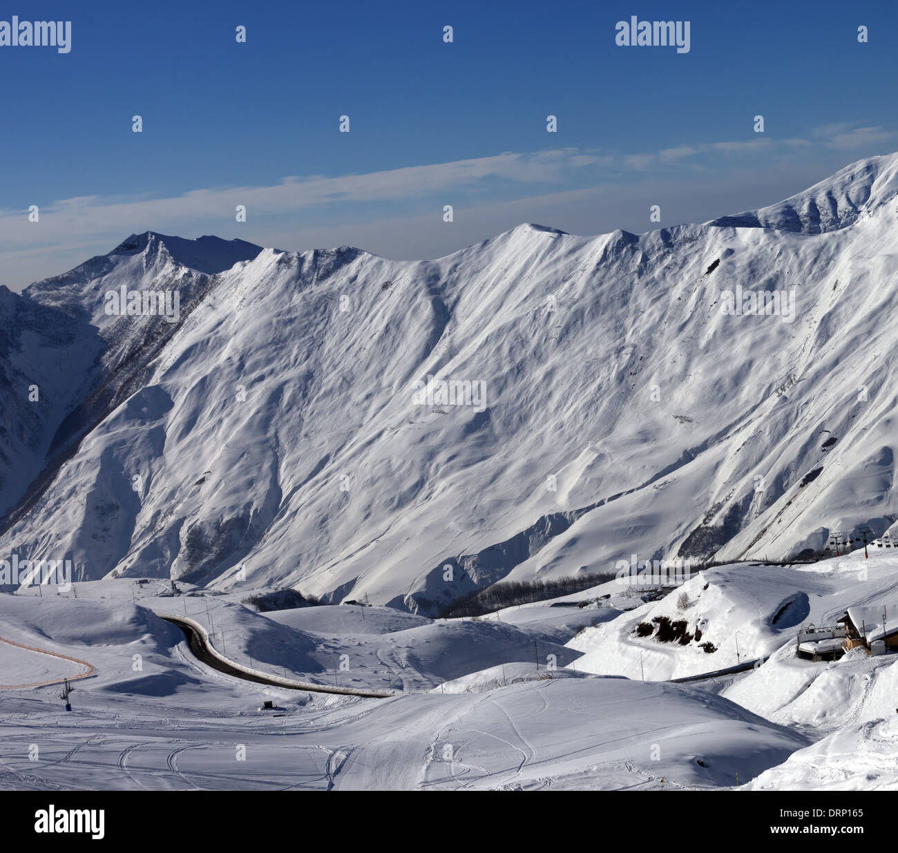 Views of ski resort Gudauri. Caucasus Mountains, Georgia Stock Photo ...