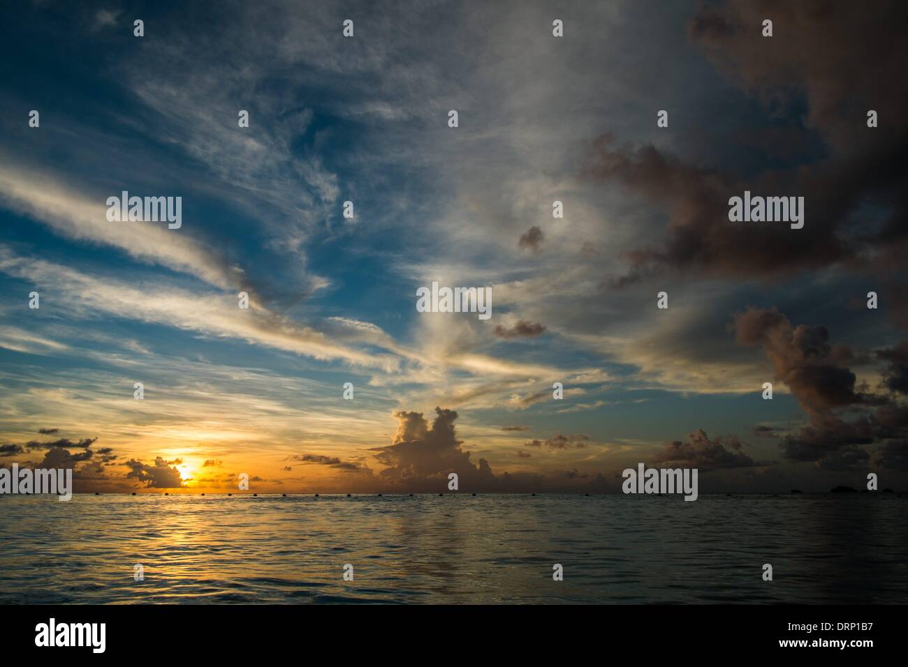 The sun sets in the caribbean island of antigua. - October 2013 Stock ...