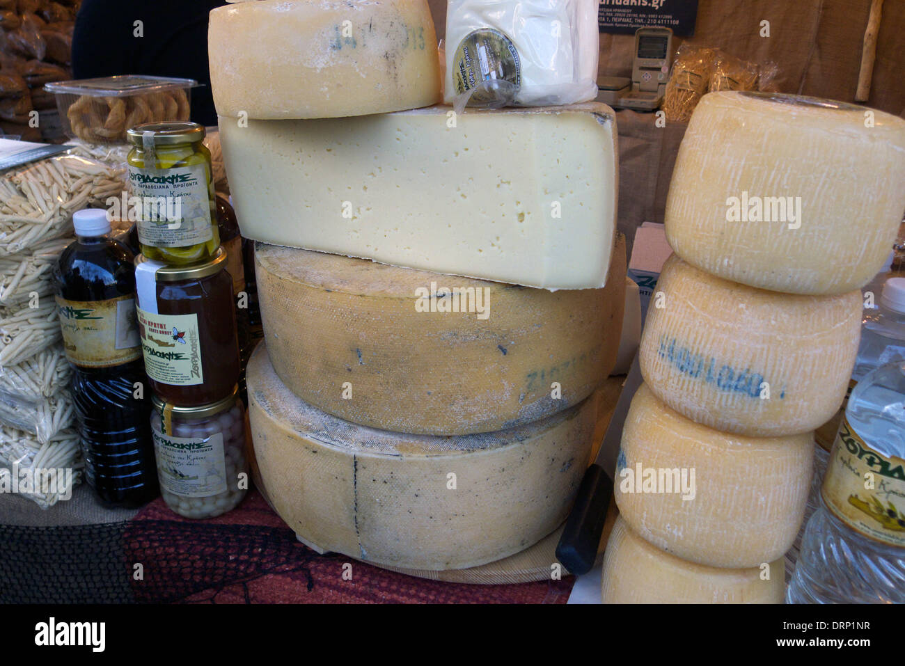 greece athens a market stall selling cretan products Stock Photo - Alamy