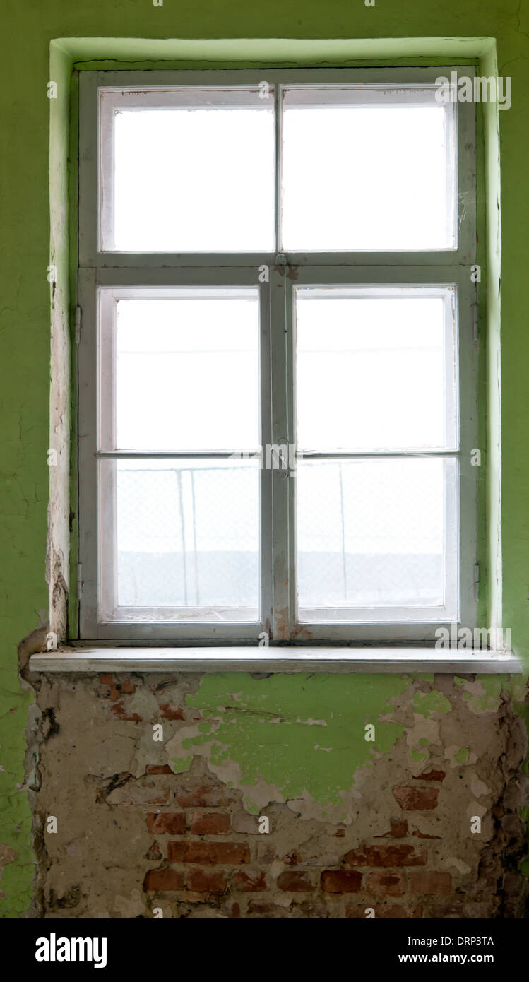 old dirty window on old dirty wall Stock Photo - Alamy