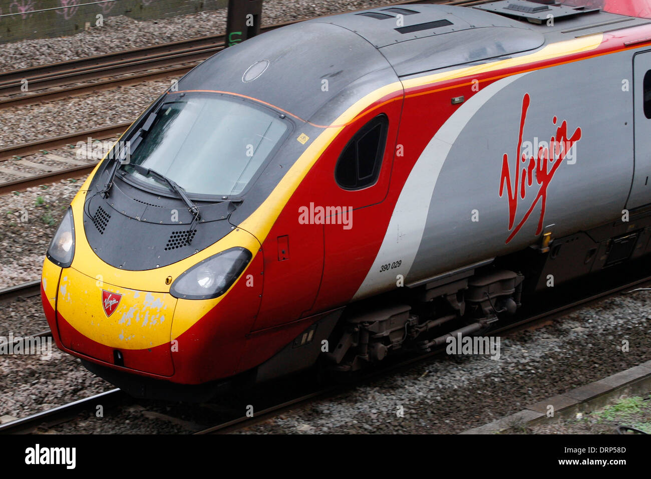 A Virgin train passes by in North London Stock Photo - Alamy