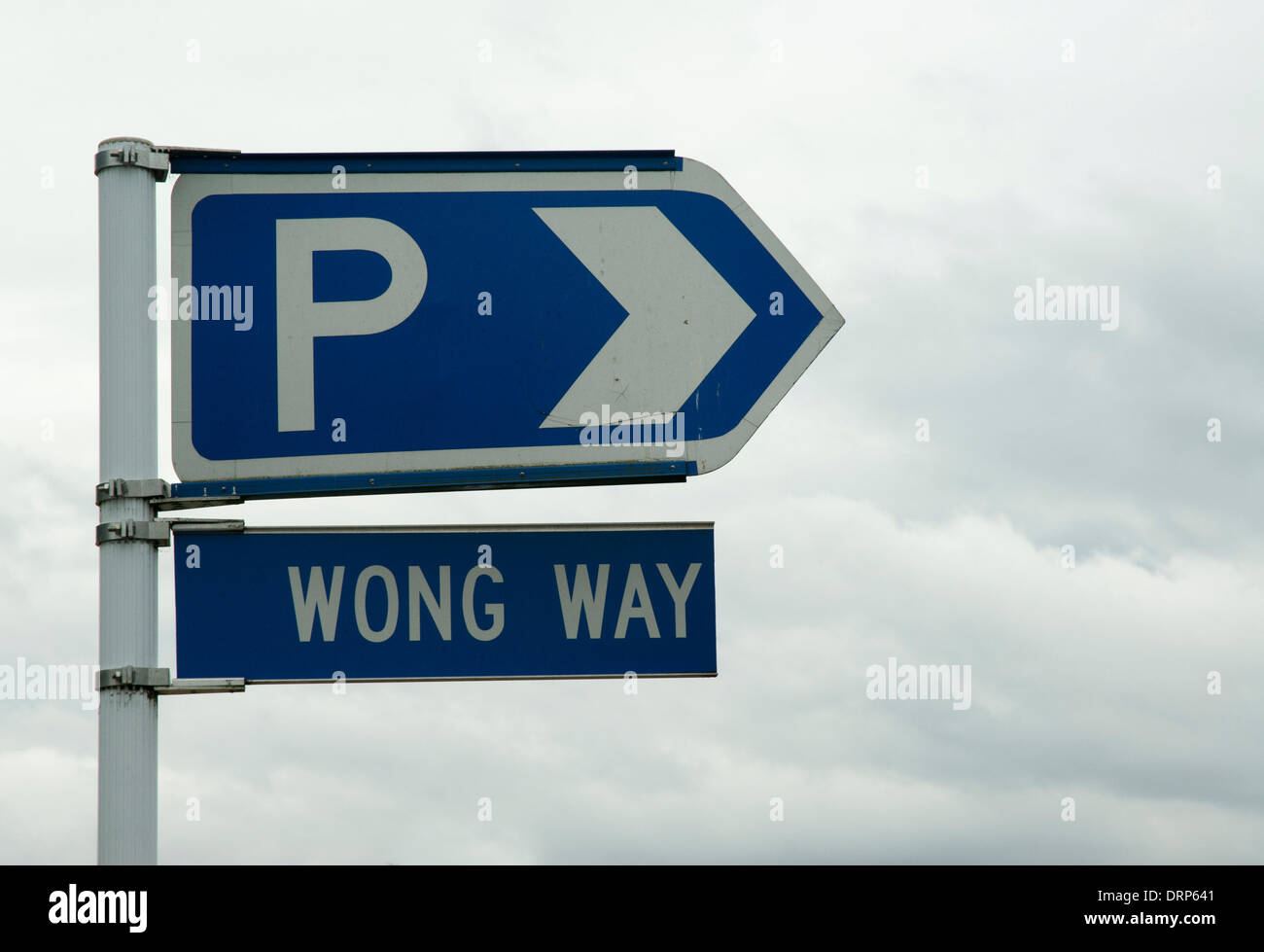 A direction to a car park sign (in Wong Way) suggesting the wrong ...