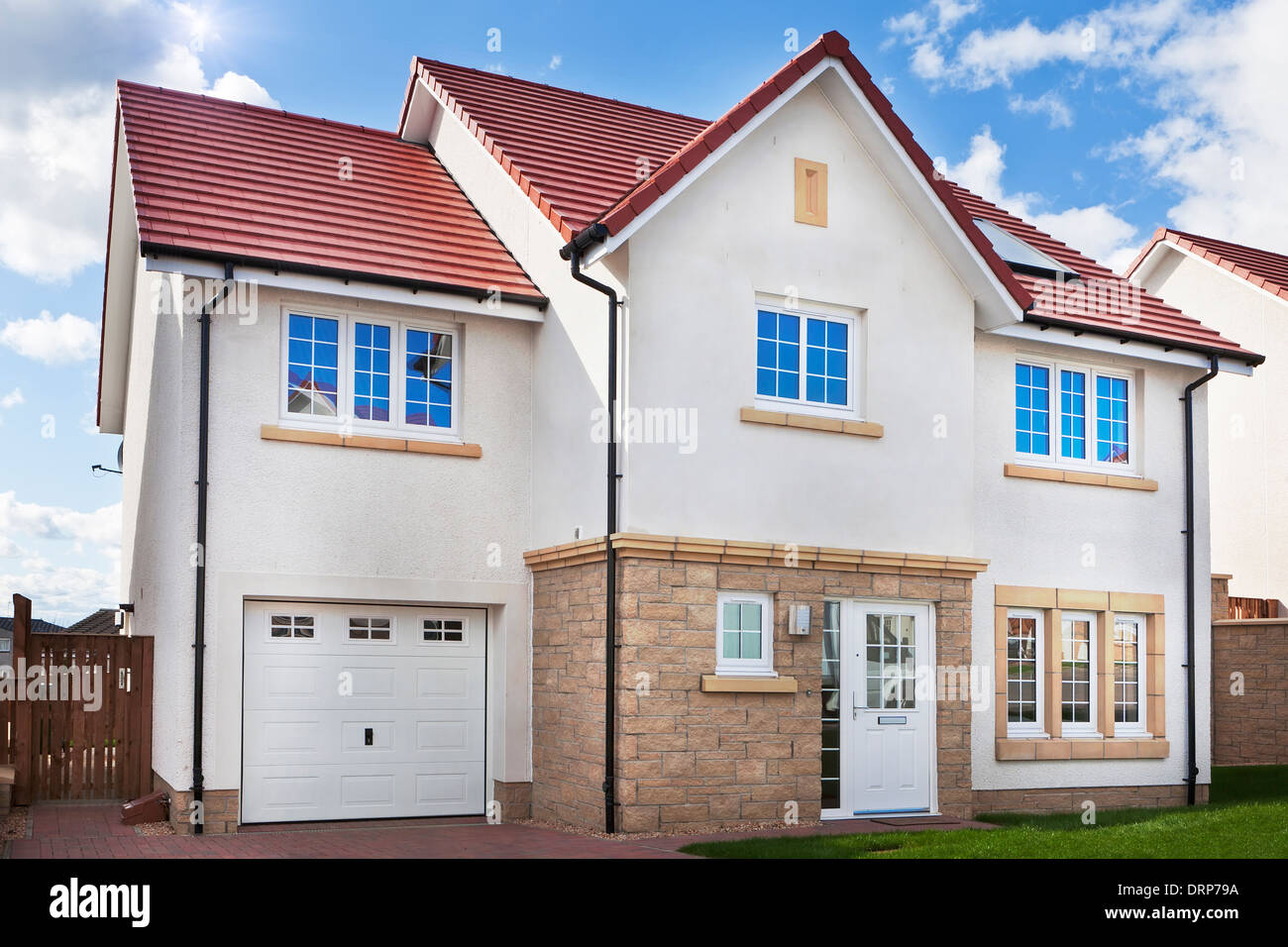 Standard family two floors detached house with single garage Stock ...