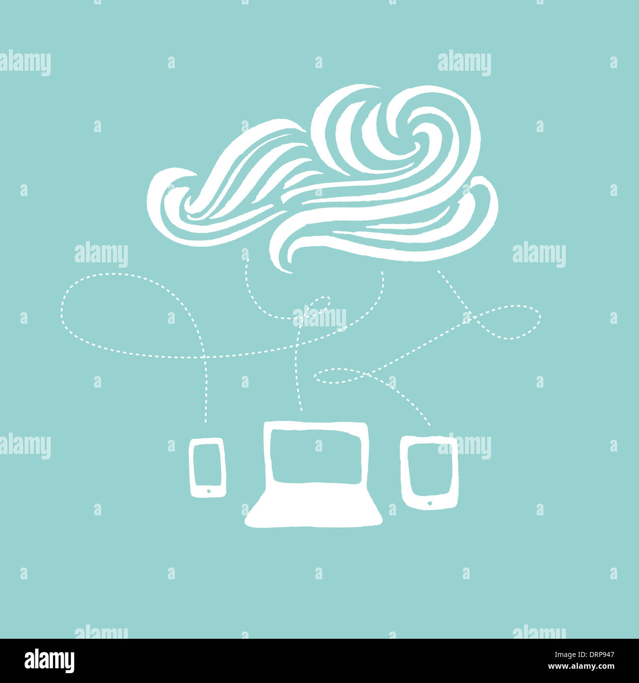 Cloud Computing hand-drawn illustration. Hi res JPEG Stock Photo - Alamy