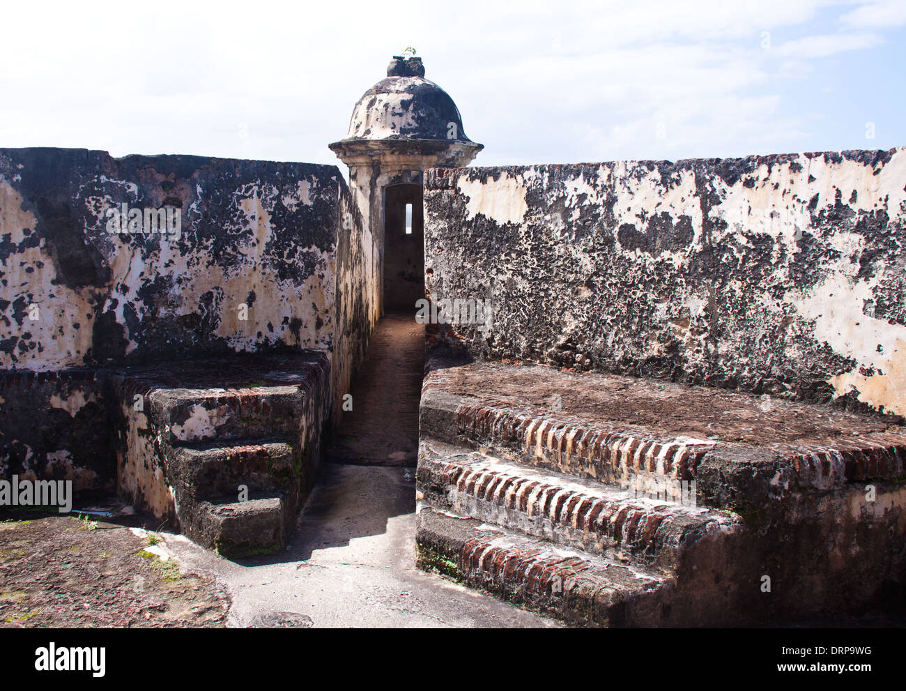 Guard tower at El Morro fort, Old San Juan, Puerto Rico Stock Photo - Alamy