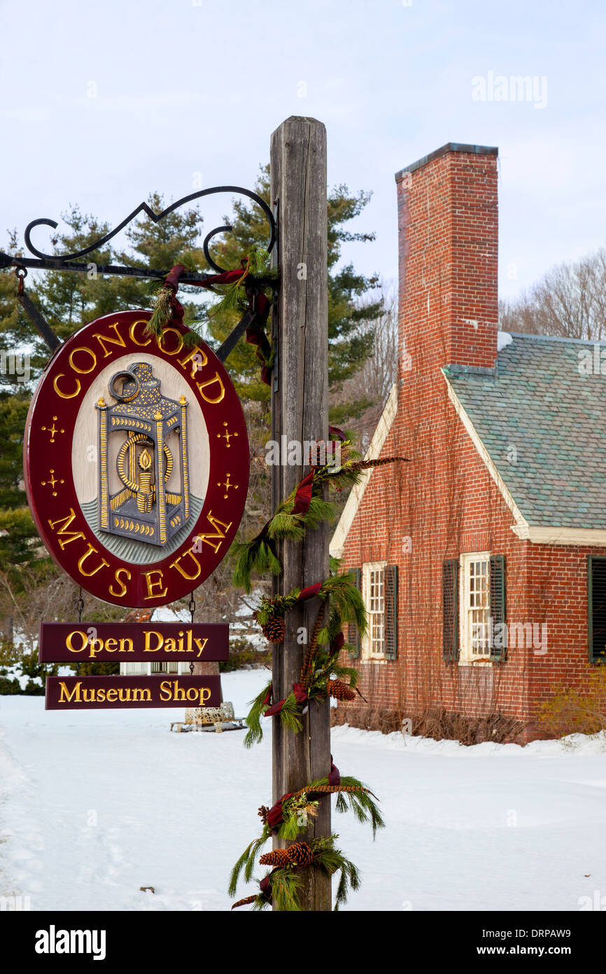 Winter at the Concord Museum, Concord Massachusetts, USA Stock Photo ...