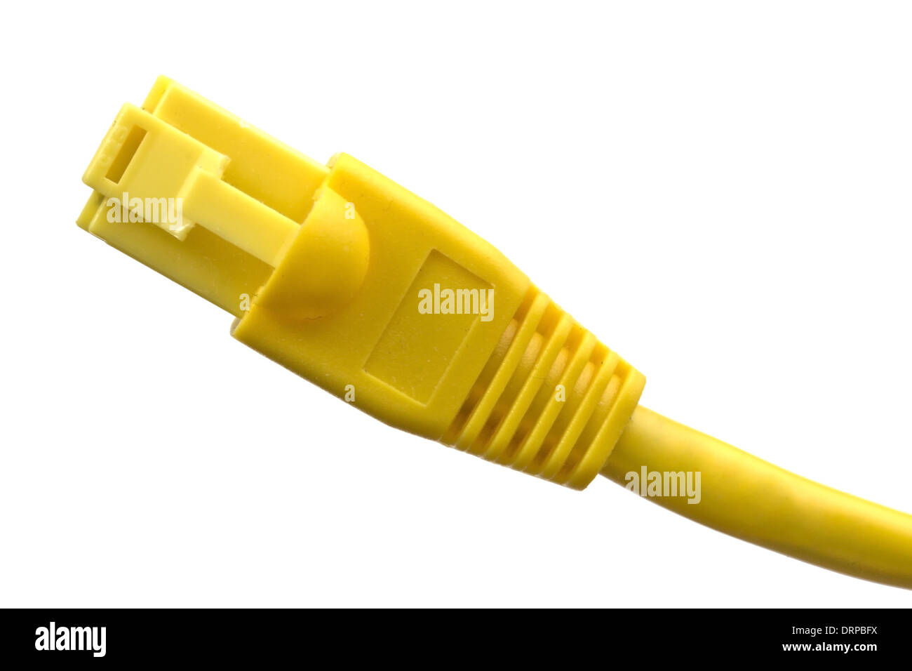 Yellow network plug Stock Photo - Alamy