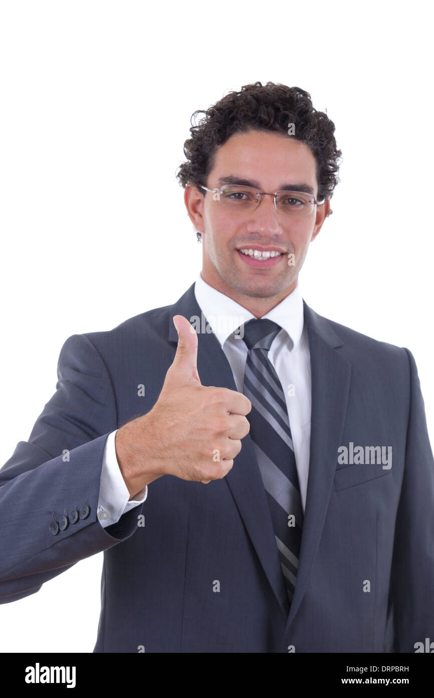 young businessman showing ok Stock Photo - Alamy