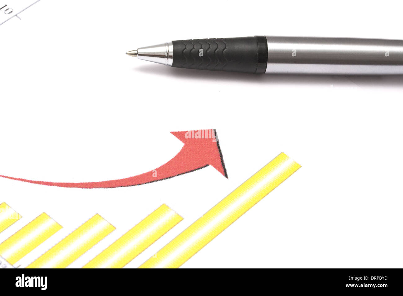 Business graph and a pen Stock Photo - Alamy