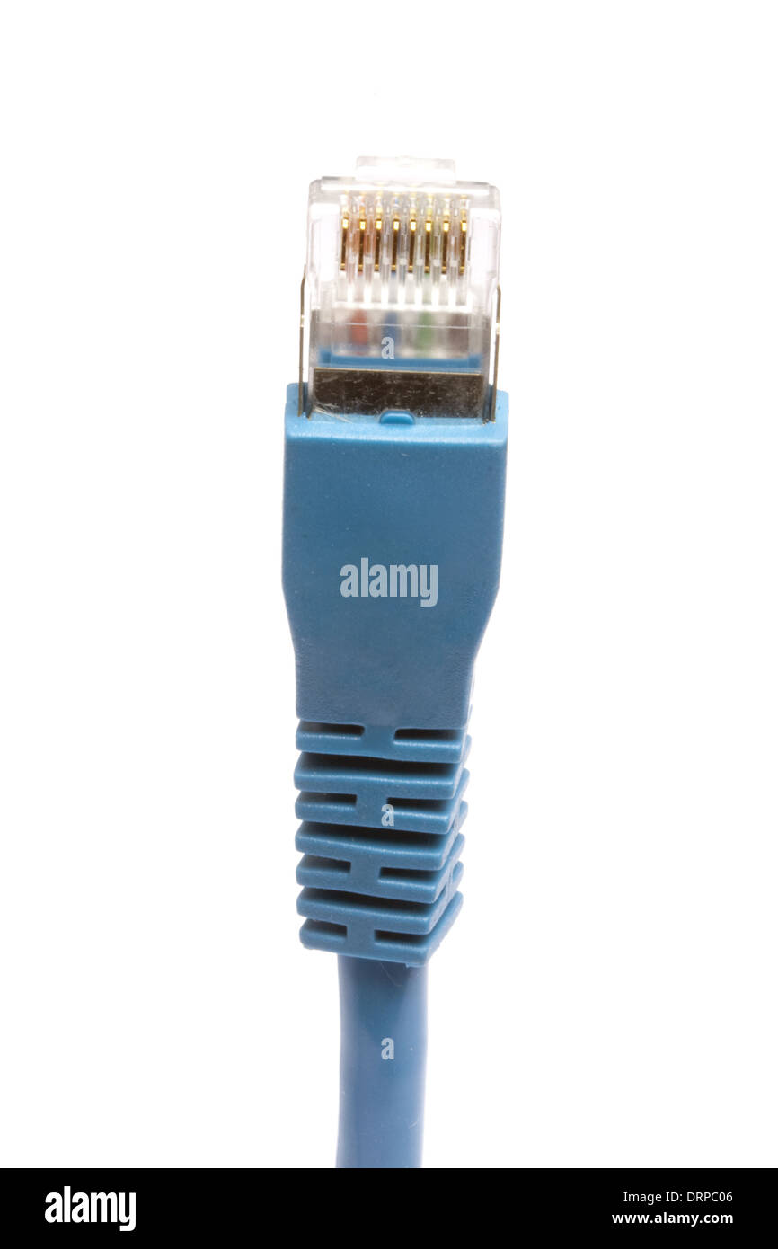Blue network cable Stock Photo - Alamy