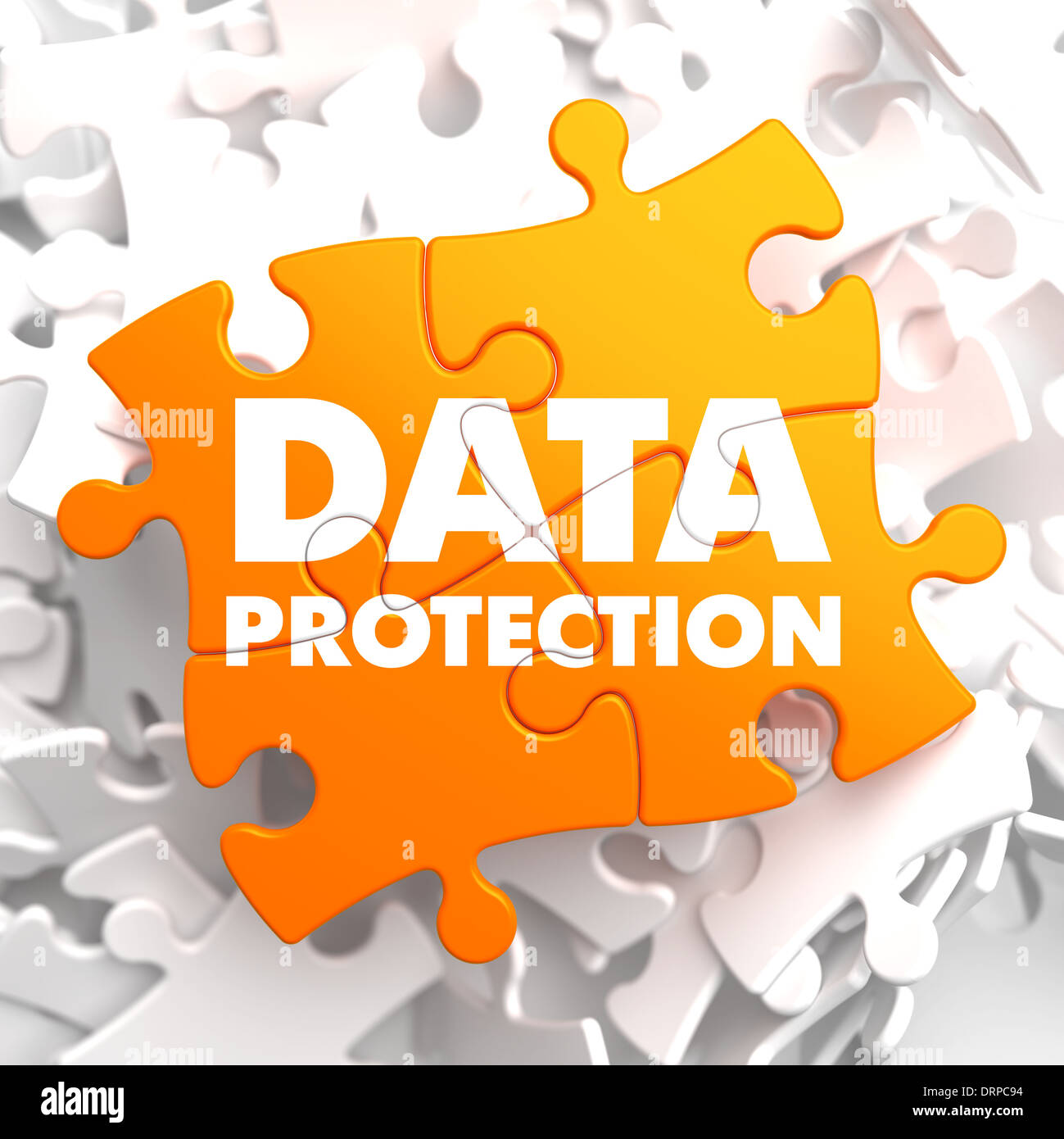 Data Protection on Orange Puzzle Stock Photo - Alamy