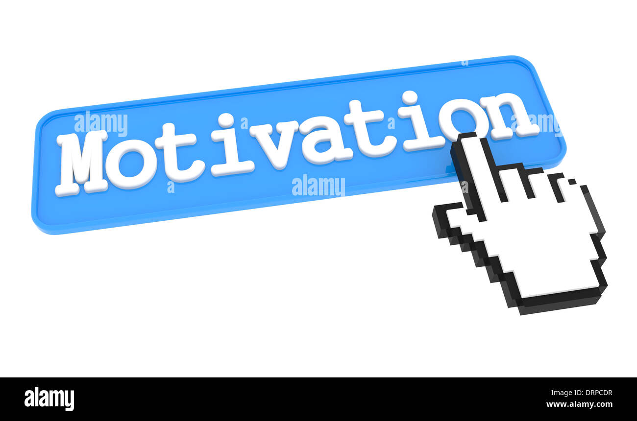 Motivation Button with Hand Cursor Stock Photo - Alamy
