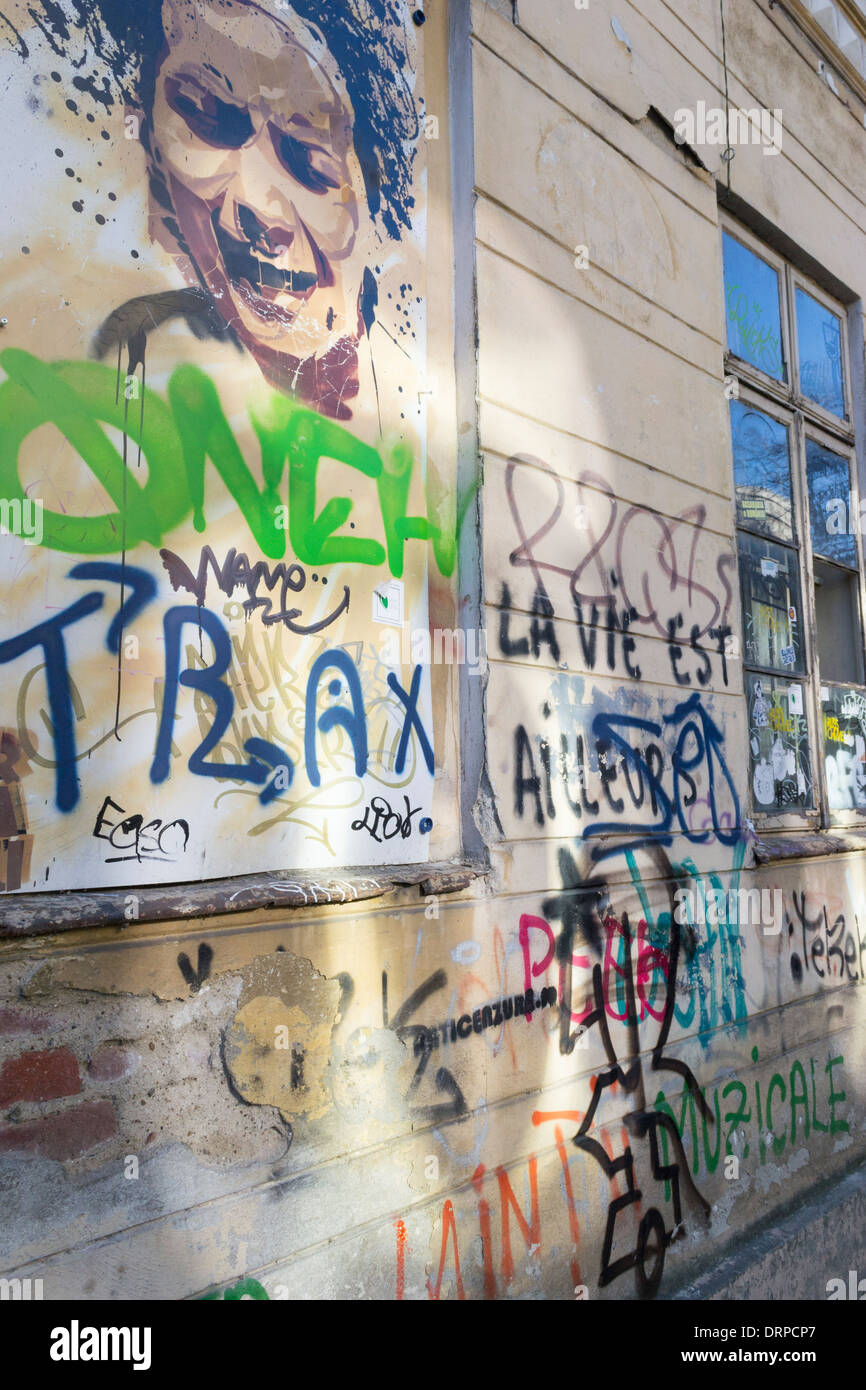 Graffiti street art in Bucharest, Romania Stock Photo - Alamy