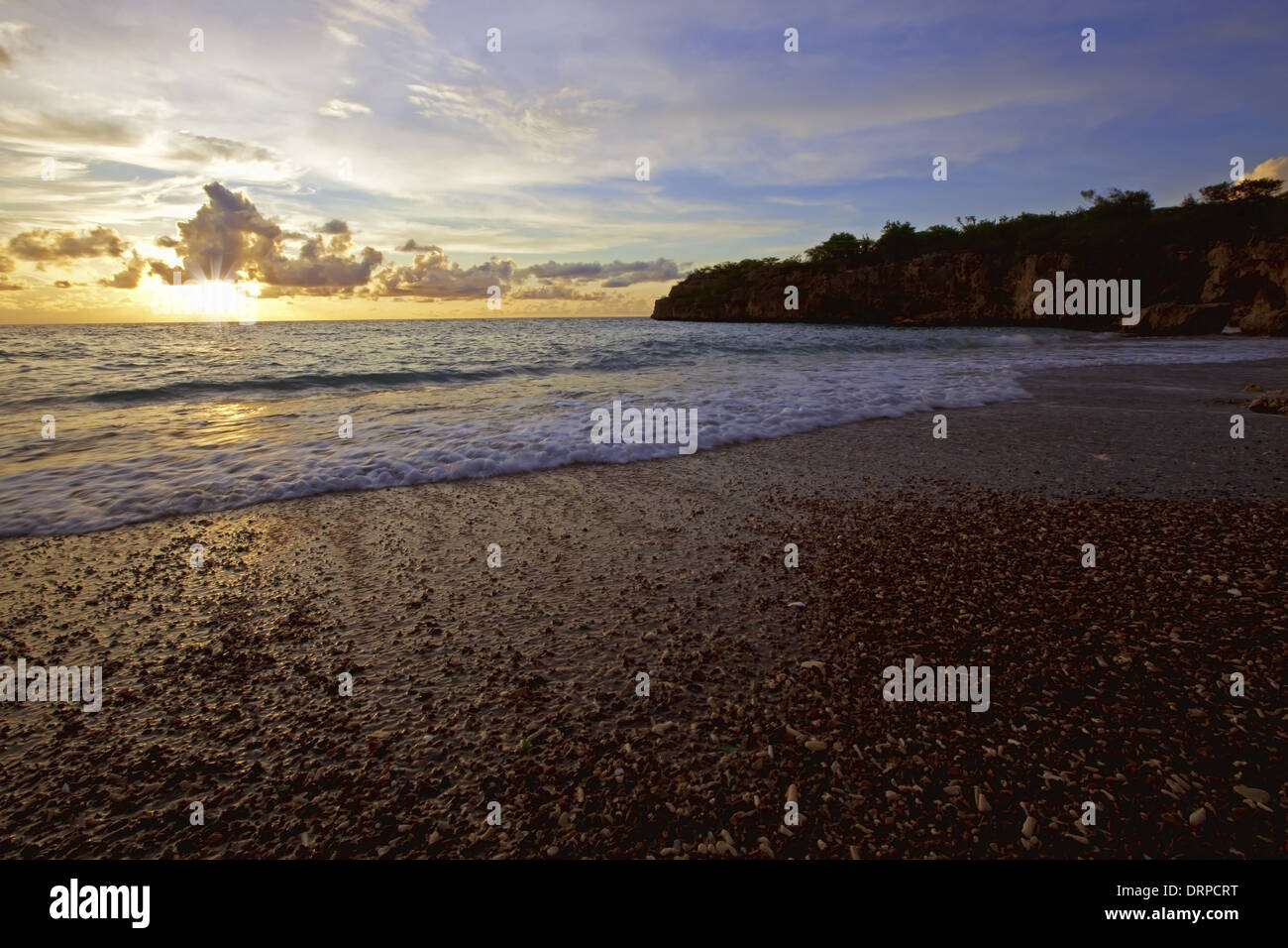 Sunset on Curacao Stock Photo - Alamy