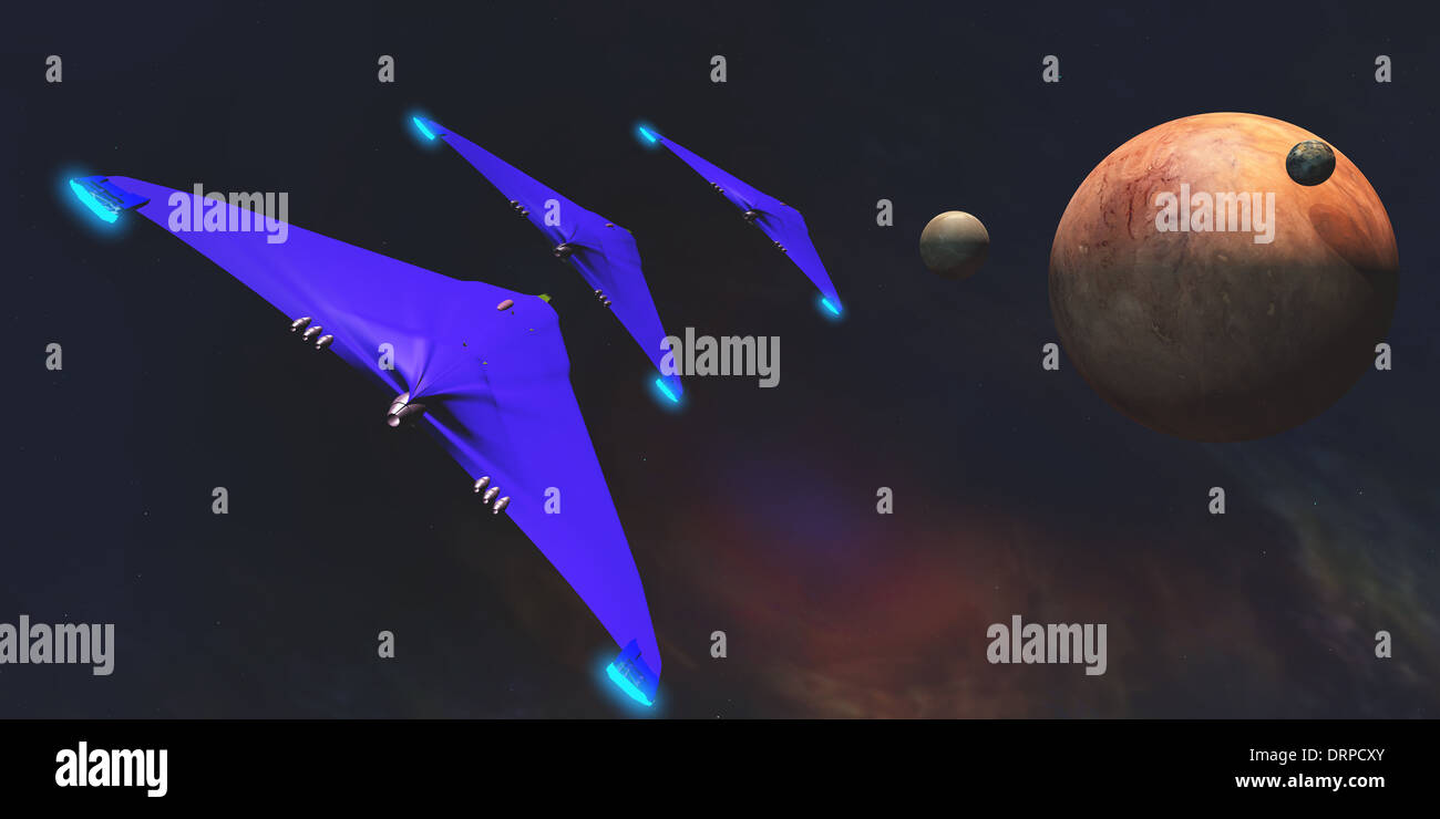 Three spaceships from Earth travel to a planet near the Crab Nebula ...
