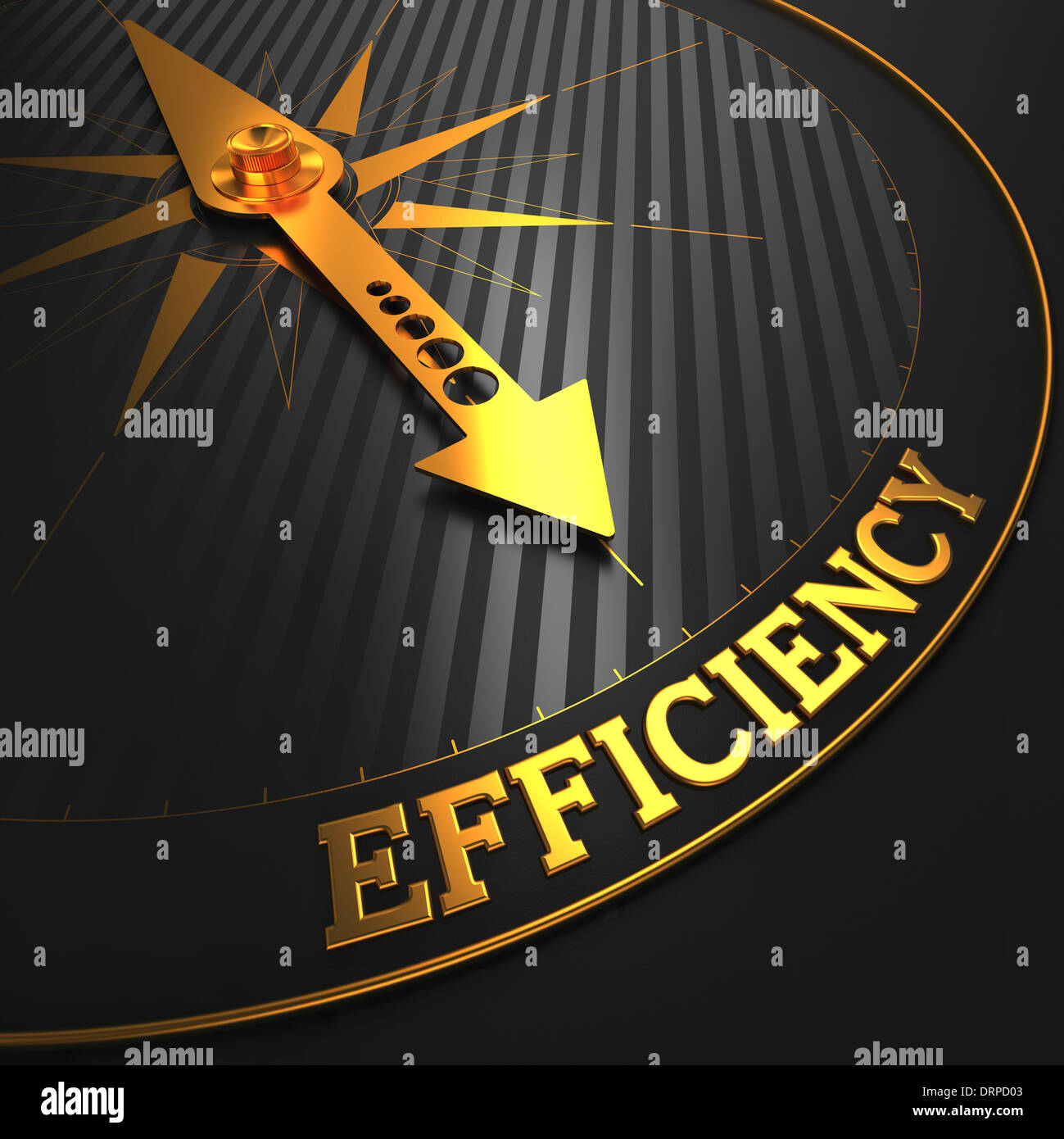 Efficiency on Black and Golden Compass Stock Photo - Alamy