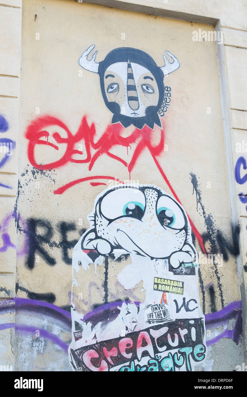 Graffiti street art in Bucharest, Romania Stock Photo - Alamy
