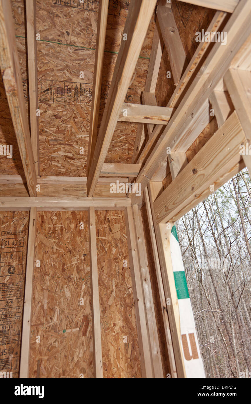 New home construction wood framing details Stock Photo - Alamy