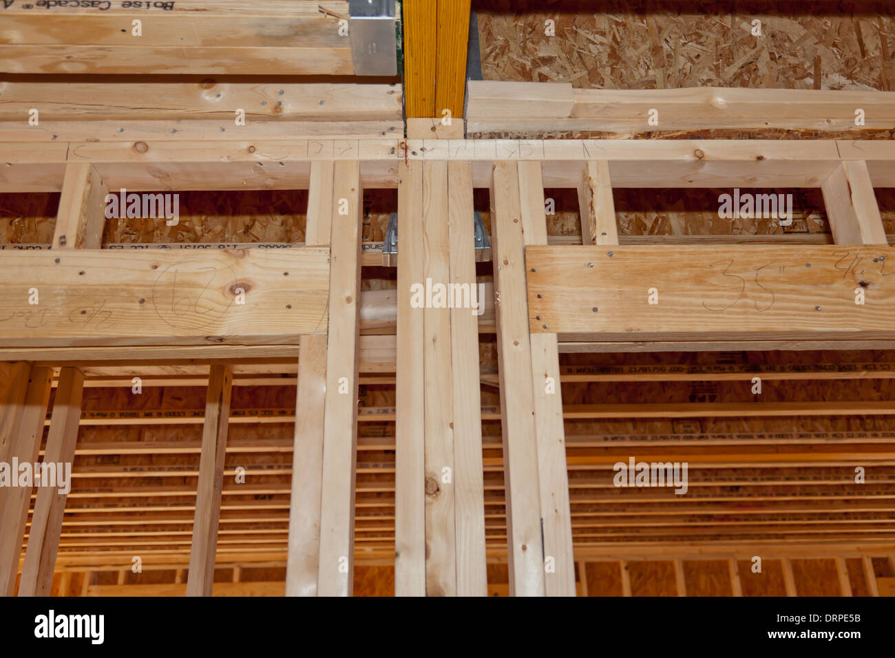 New home construction wood framing details Stock Photo - Alamy