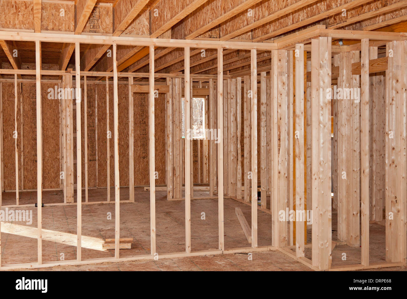 New home construction wood framing details Stock Photo - Alamy