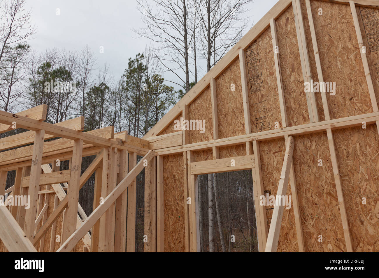 New home construction wood framing details Stock Photo - Alamy