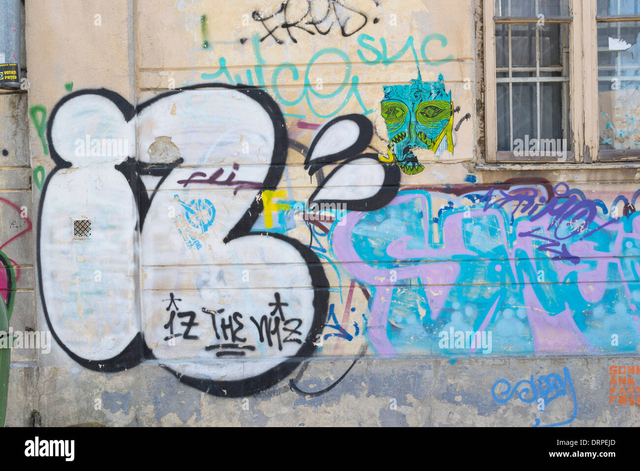 Graffiti street art in Bucharest, Romania Stock Photo - Alamy