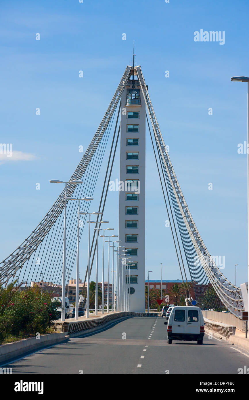 Elche Alicante Bimilenario suspension bridge over Vinalopo river Spain ...