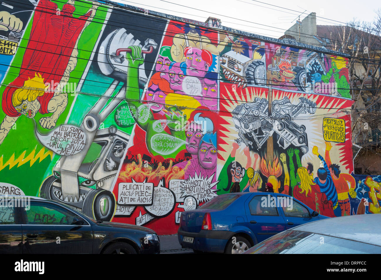 Graffiti street art in Bucharest, Romania Stock Photo - Alamy