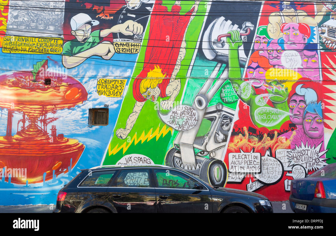 Graffiti street art in Bucharest, Romania Stock Photo - Alamy