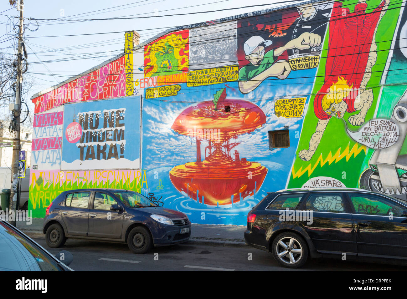 Graffiti street art in Bucharest, Romania Stock Photo - Alamy