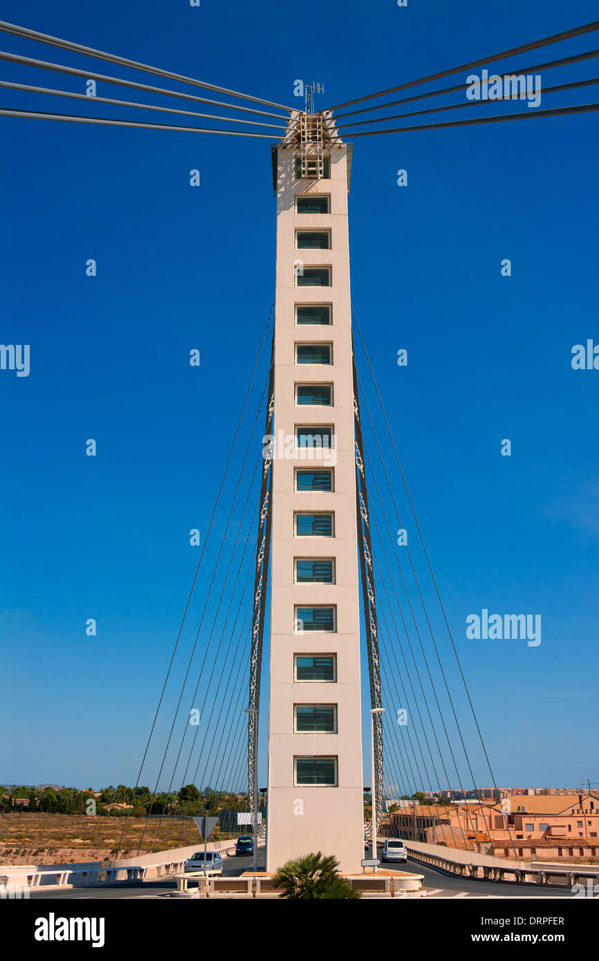 Elche Alicante Bimilenario suspension bridge over Vinalopo river Spain ...