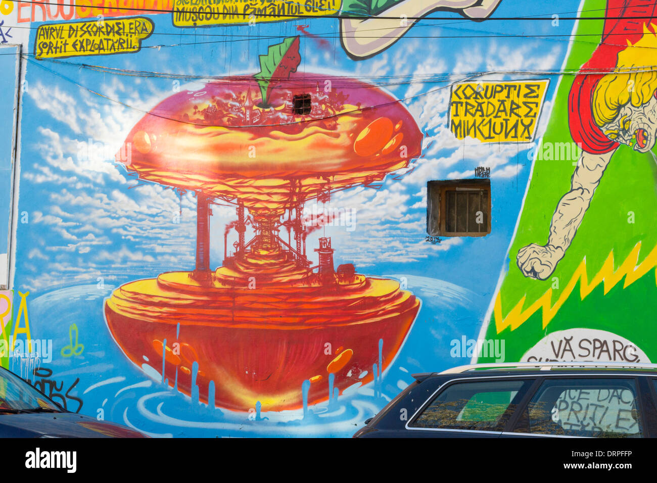 Graffiti street art in Bucharest, Romania Stock Photo - Alamy