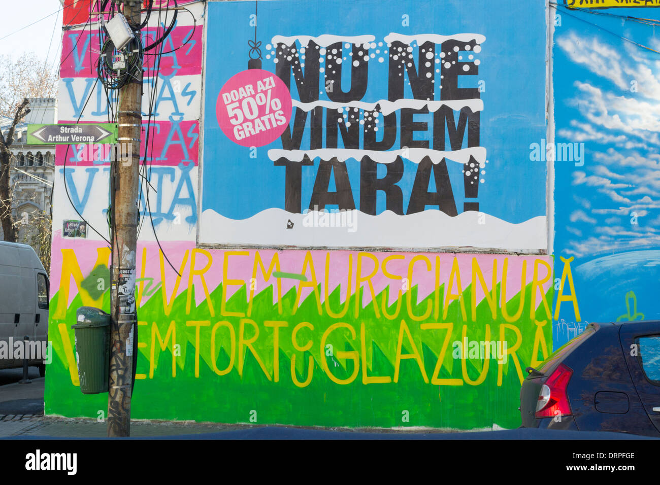 Graffiti street art in Bucharest, Romania Stock Photo - Alamy