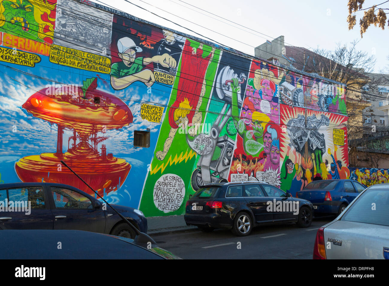 Graffiti street art in Bucharest, Romania Stock Photo - Alamy