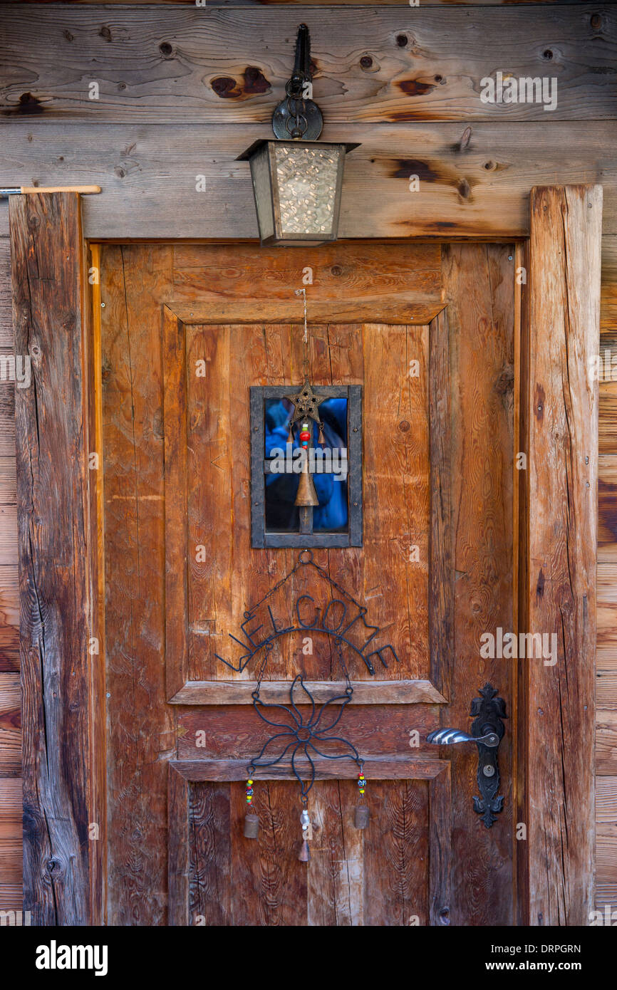 Traditional chalet in village of Zmutt in the Swiss Alps near Zermatt ...